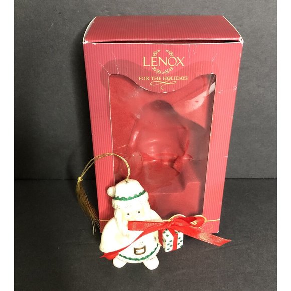 Lenox | Holiday | Lenox A Gift From Santa Ornament Porcelain Red Bow ...